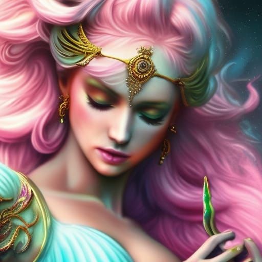 Aphrodite in pastel colours, precise details - AI Generated Artwork ...