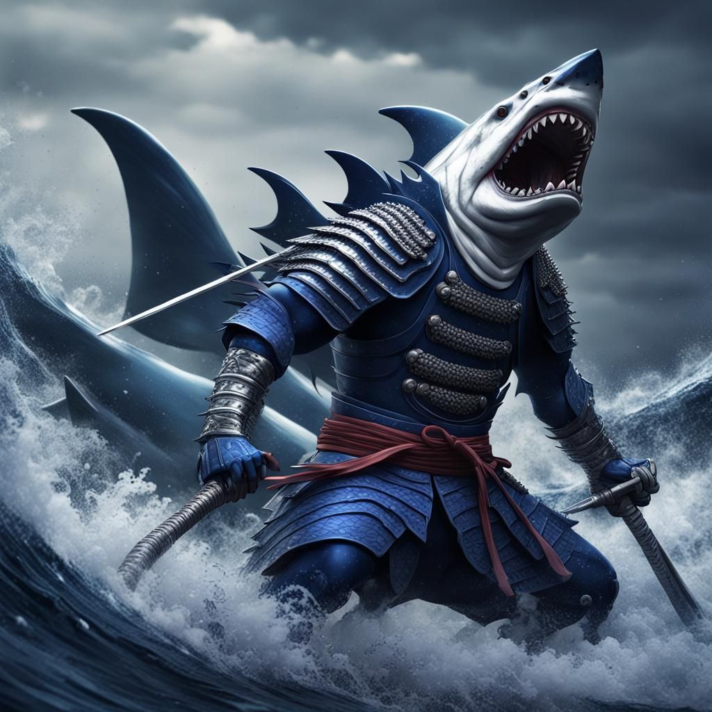samurai shark - AI Generated Artwork - NightCafe Creator