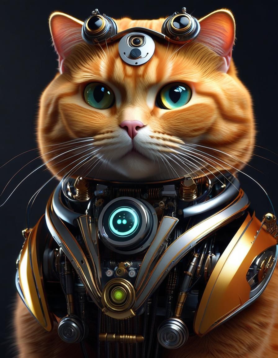 Cyborg cat - AI Generated Artwork - NightCafe Creator
