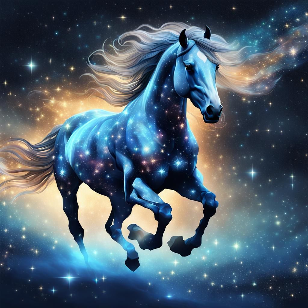The Celestial Horse of the Night Sky - AI Generated Artwork - NightCafe Creator