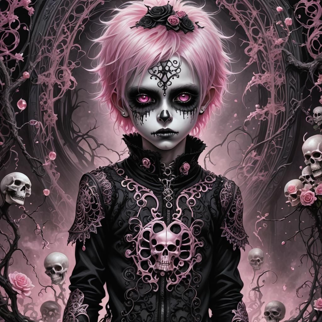 Gothic boy colours : the pink - AI Generated Artwork - NightCafe Creator