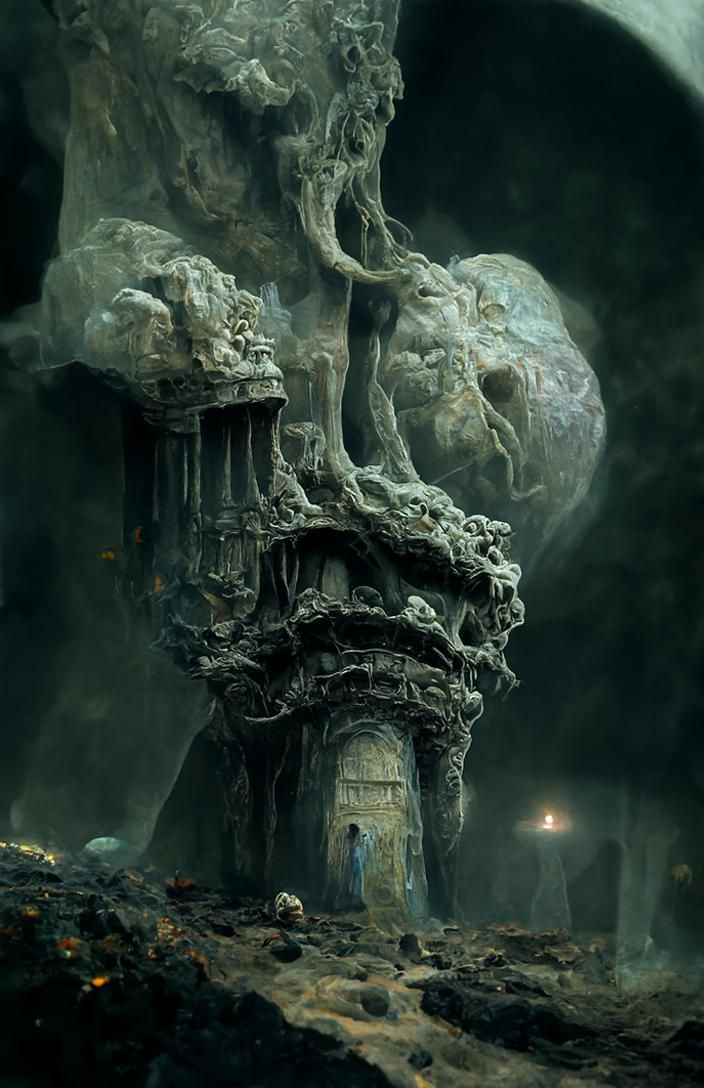 Alien temple sculpture volumetric lighting 8k resolution concept art ...