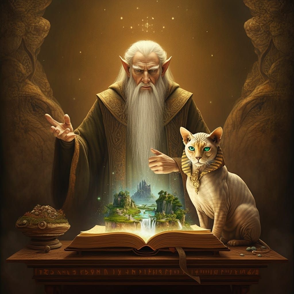 The Wizard - Mystical Fae Wizard in Whimsical, Digital Art