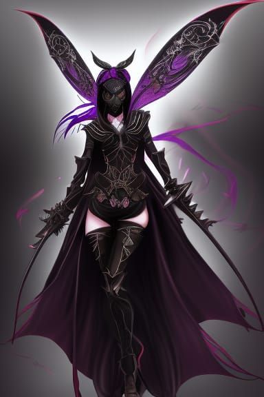 ninja demonic fairy empress; wearing battle armor - AI Generated ...