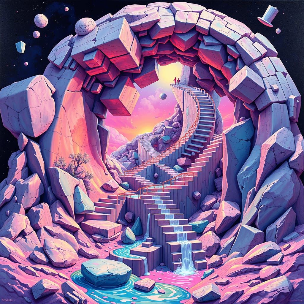 Sightseeing - Surrealist Masterpiece: Melting Rock Infinity