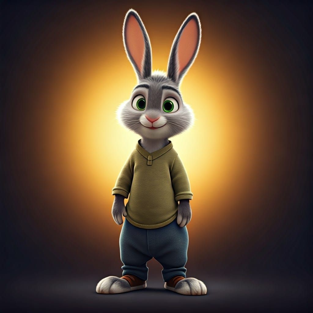 A Stylish Father Rabbit in 3D Digital Art - AI Art