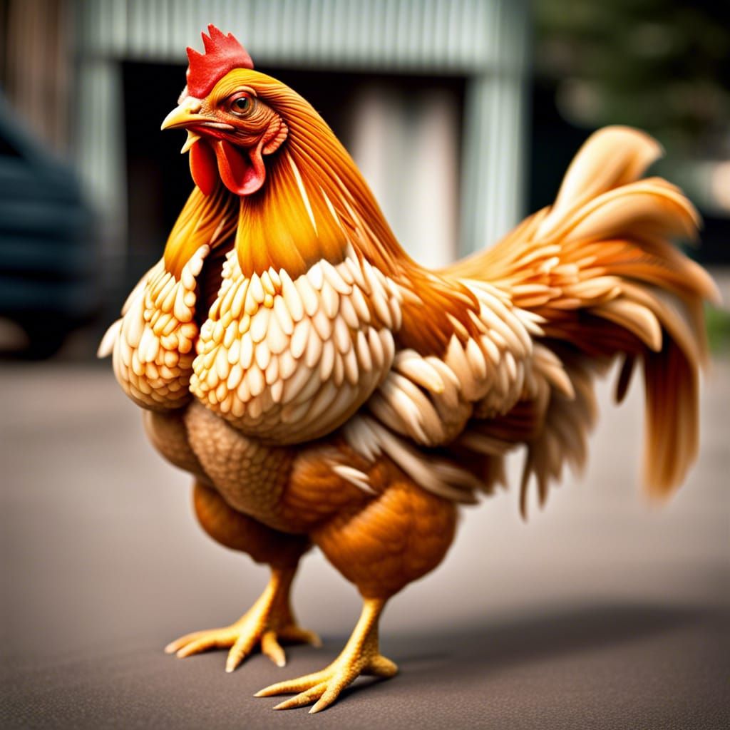 Very muscular chicken - AI Generated Artwork - NightCafe Creator