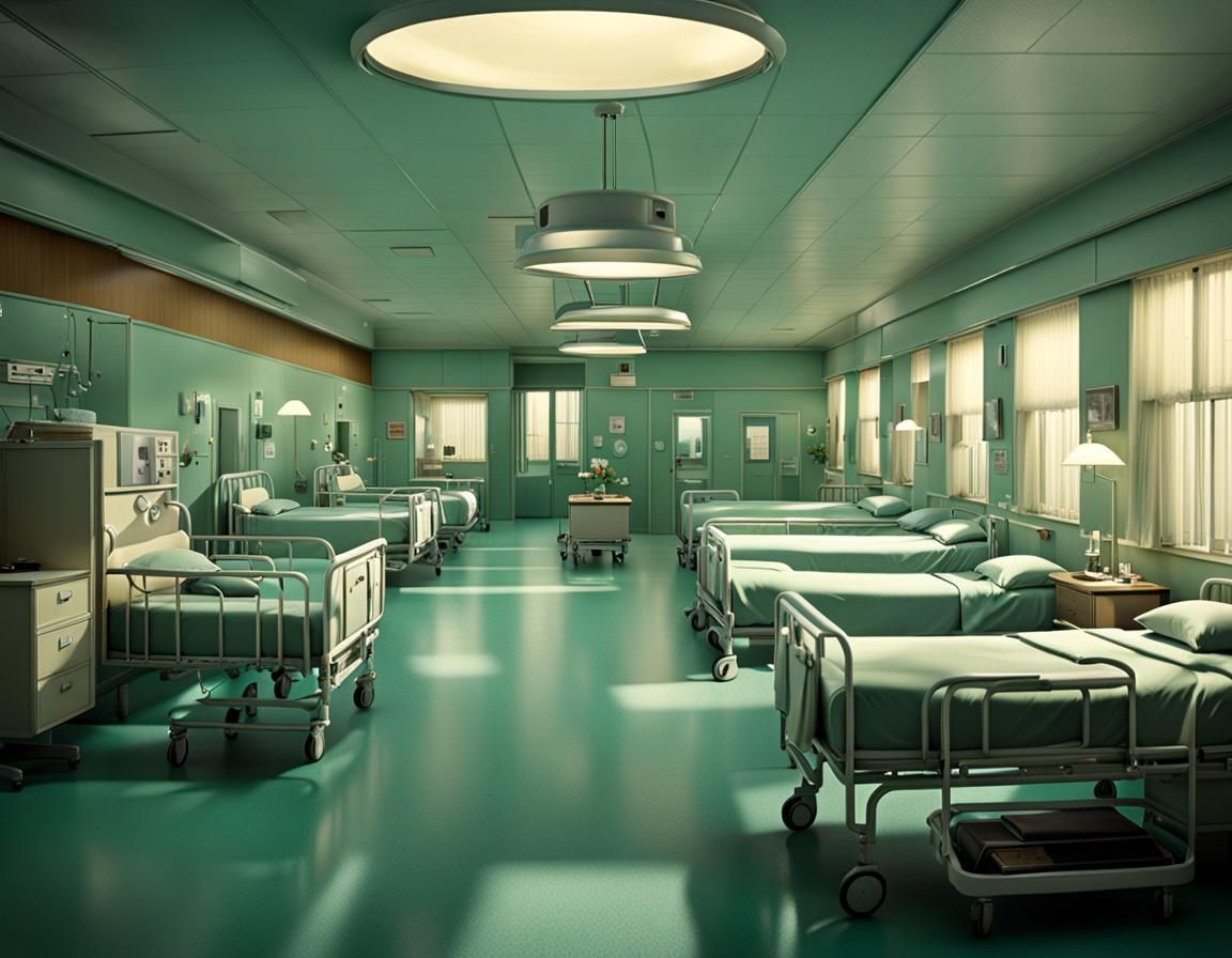 1960s hospital ward. - AI Generated Artwork - NightCafe Creator