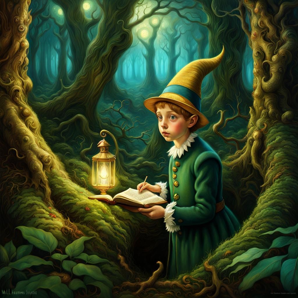 Portrait of Elf in an enchanted forest growing trees/beautiful ...