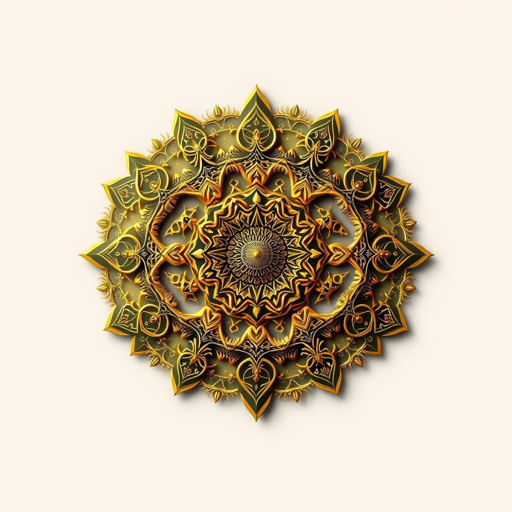 Surreal Ancient Gold Minora Emerges from Fractal D... - AI Art