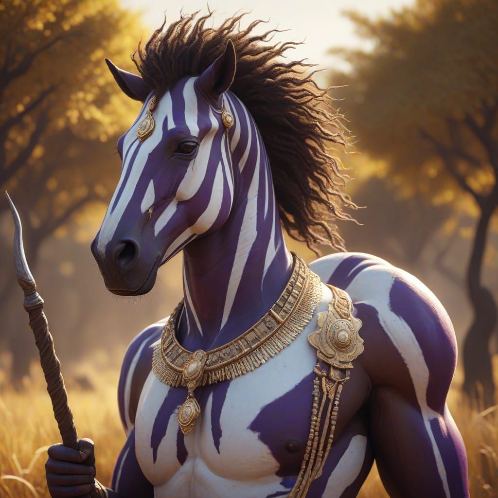 Dynamic African Centaur Masterpiece in Hyperdetail... - AI Art