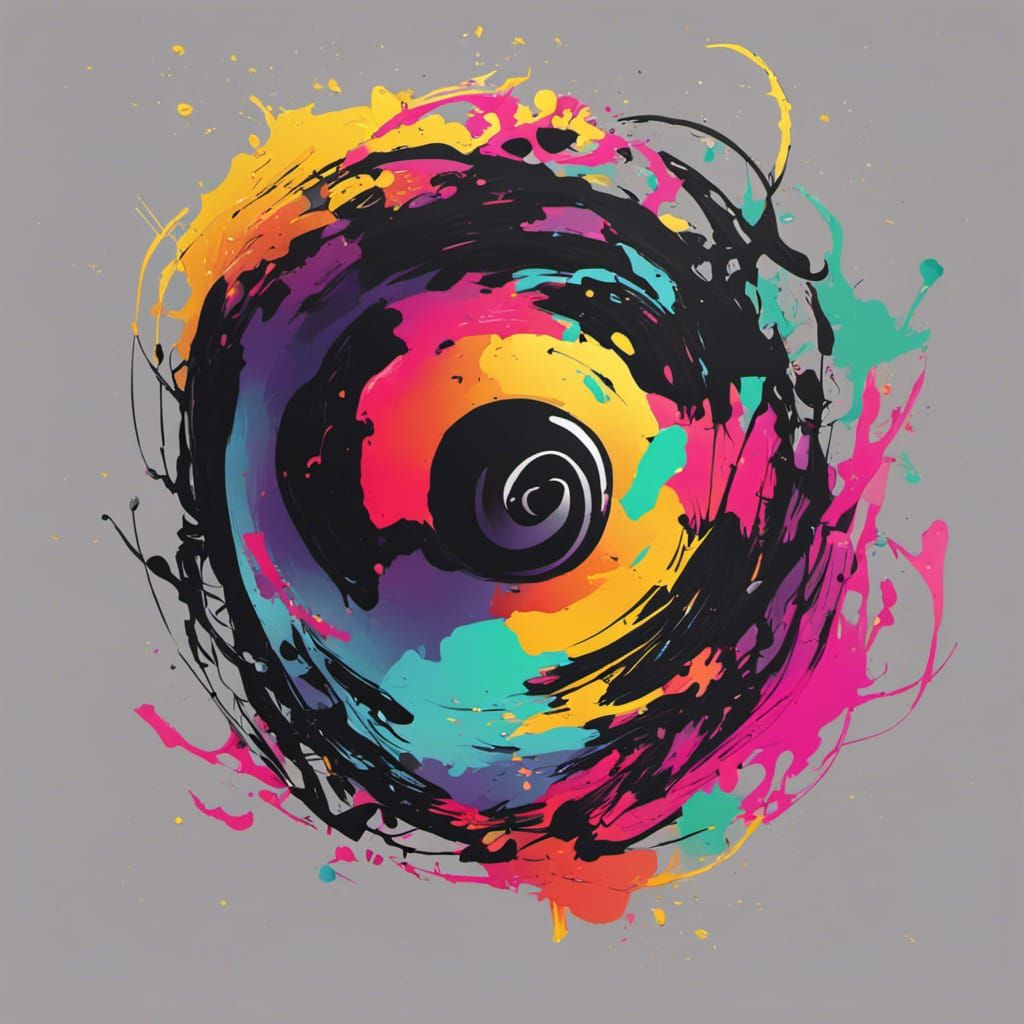 black hole paint splatter logo - AI Generated Artwork - NightCafe Creator