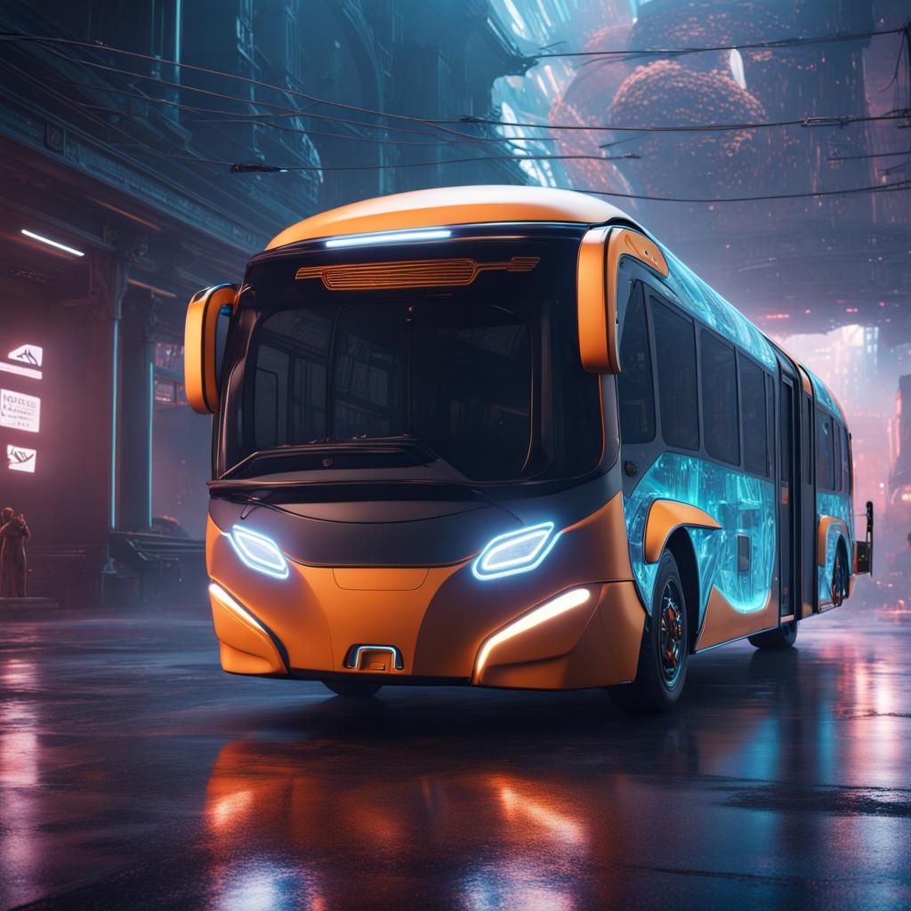 futuristic bus - AI Generated Artwork - NightCafe Creator
