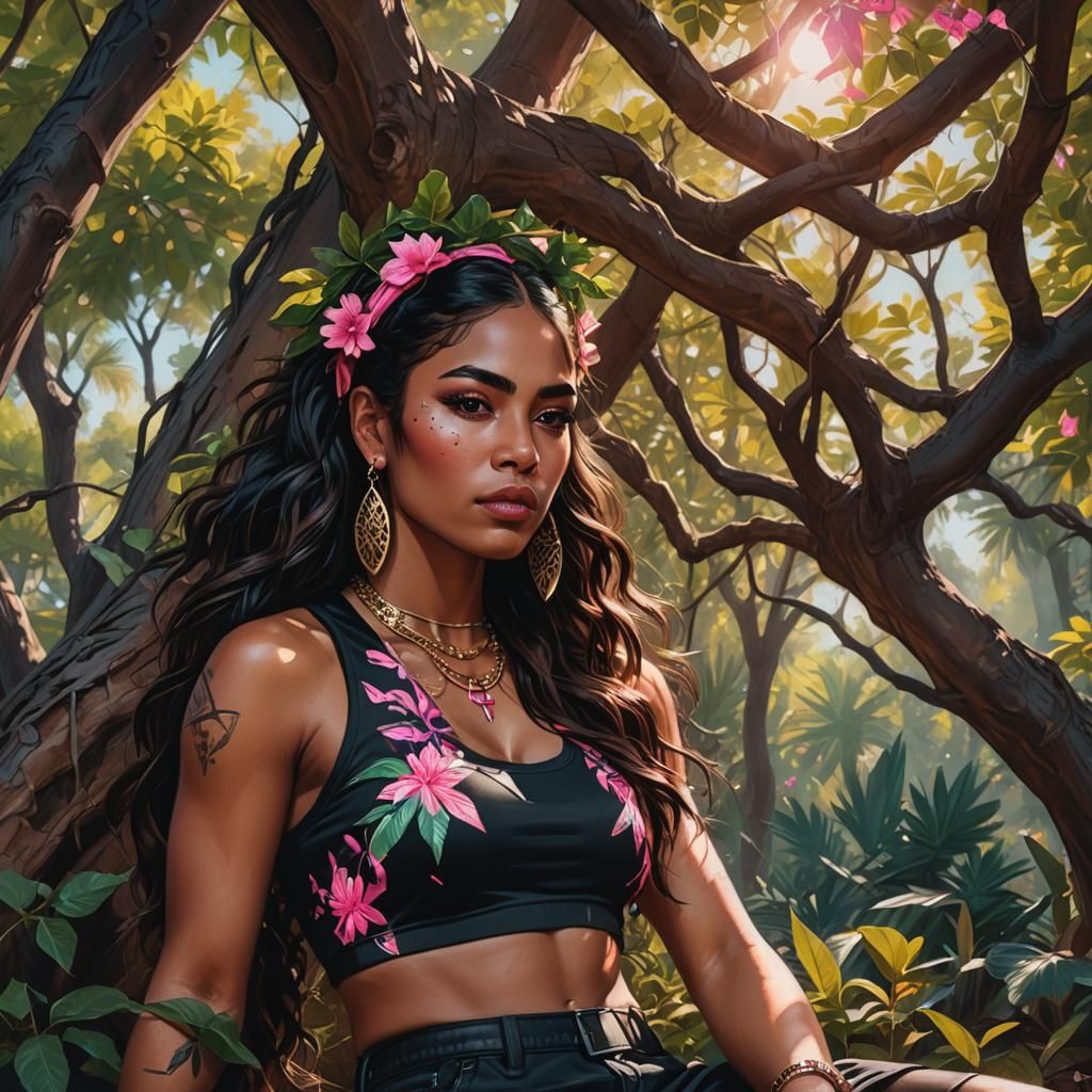 cutie - Fierce Fantasy Goddess in Tropical Paradise
