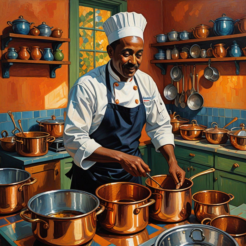 Vibrant Ethiopian Chef in a Bustling Habesha Kitch... - AI Art