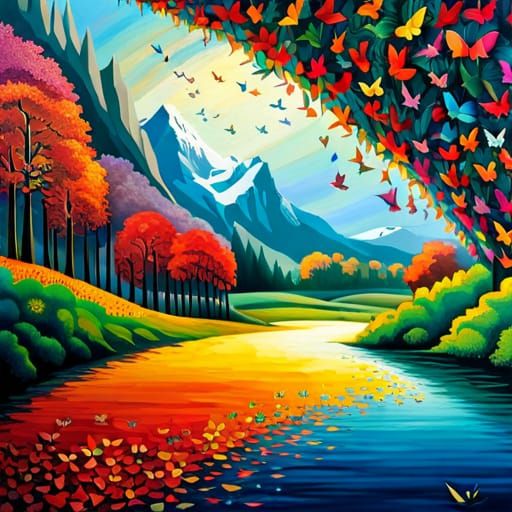 "Flutterby Way" - AI Generated Artwork - NightCafe Creator