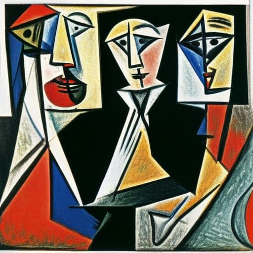 Schoenberg, Berg, and Webern by Picasso - AI Generated Artwork ...