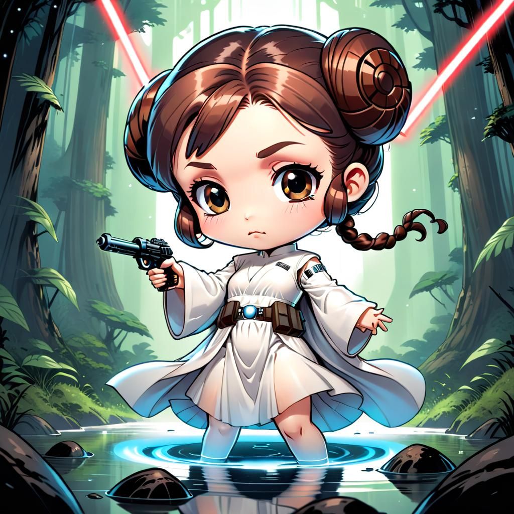 Chibi Princess Leia - AI Generated Artwork - NightCafe Creator