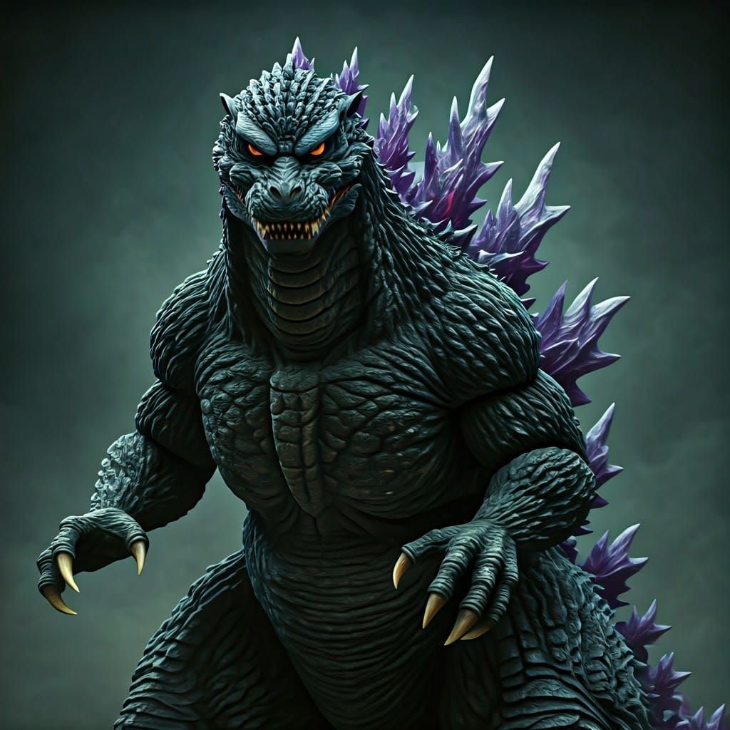 Cyberpunk-Style Godzilla 2000 Battle Ready - AI Art