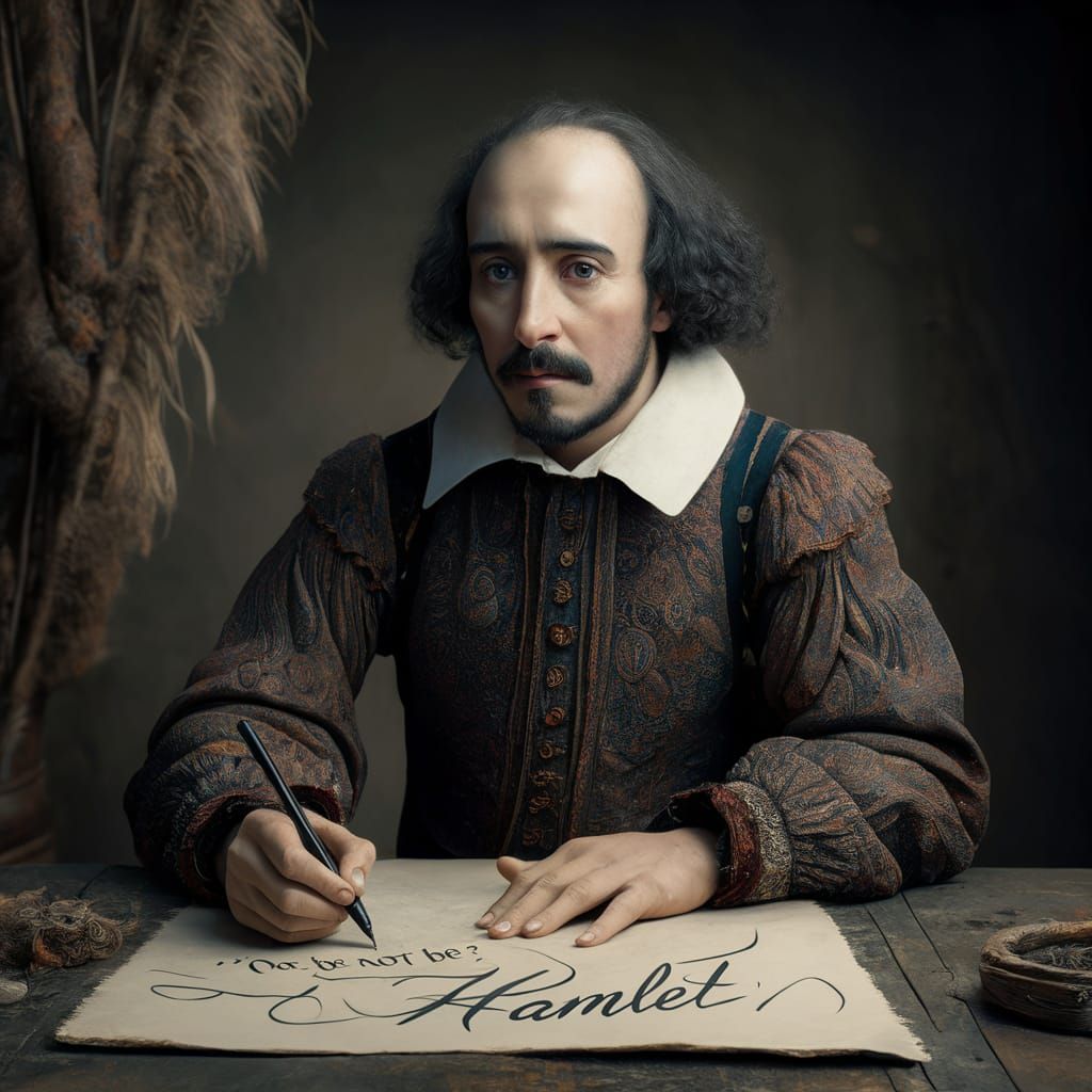 Calligraphy: William Shakespeare - Hamlet - AI Generated Artwork - NightCafe Creator