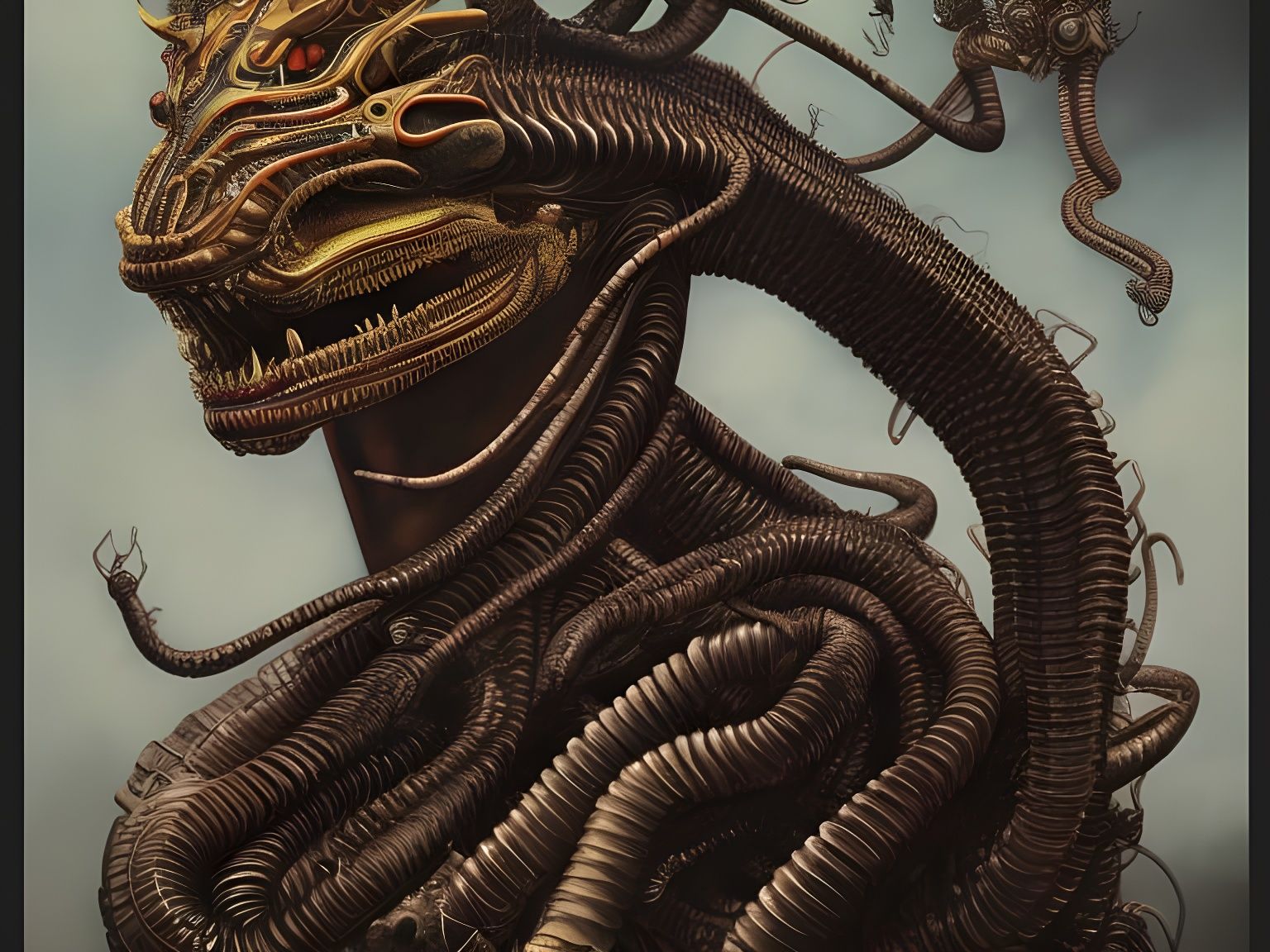 Serpent - Biomechanical - AI Generated Artwork - NightCafe Creator