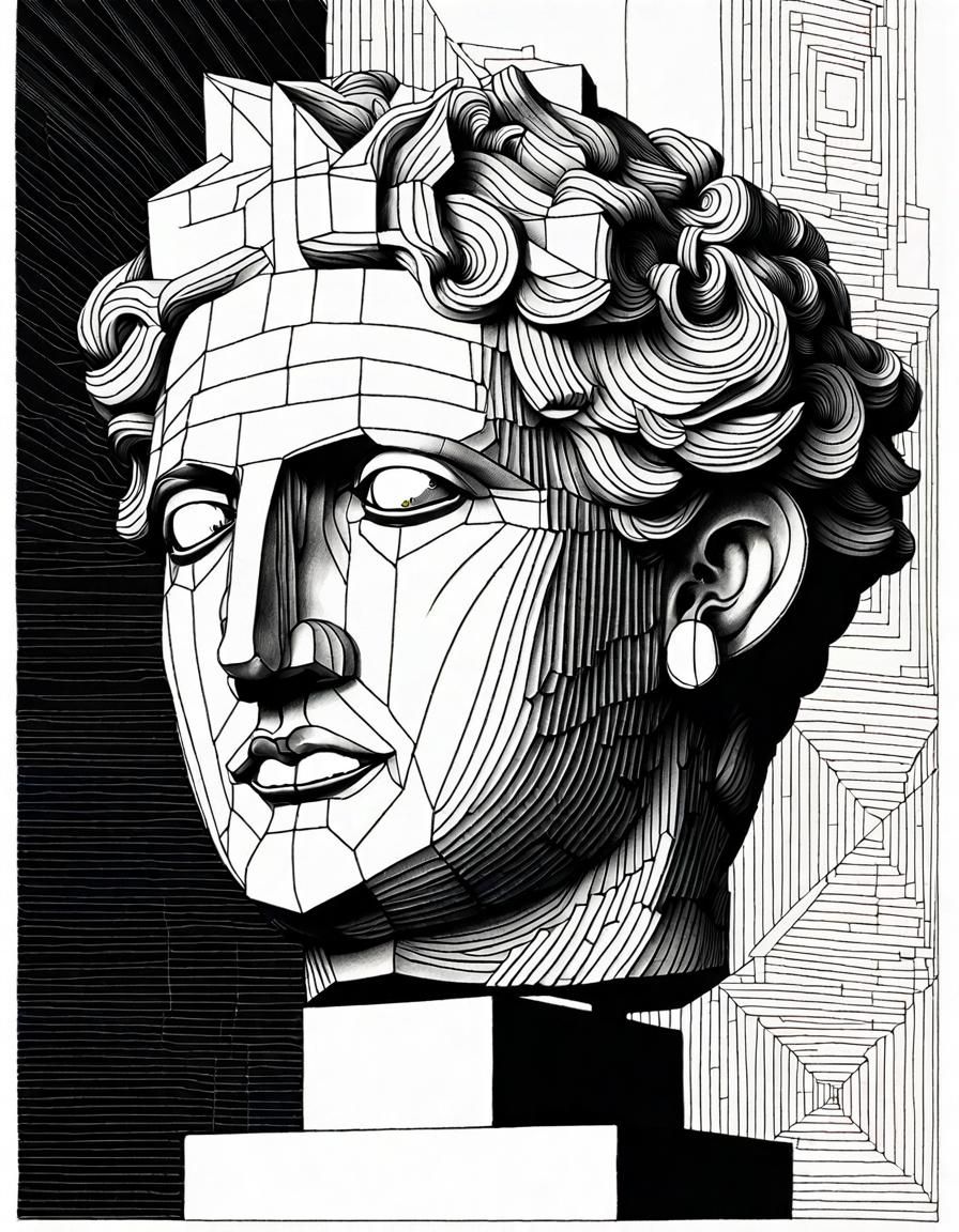Bust Head Line Art - AI Generated Artwork - NightCafe Creator