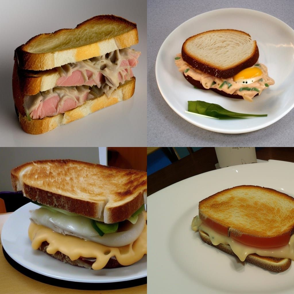 Tuna Melt in the Style of Dali - AI Generated Artwork - NightCafe Creator