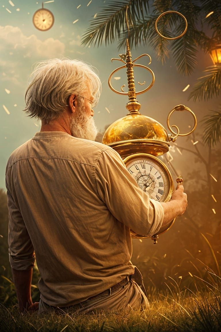 old father time bringing his clock - old father time bringin...