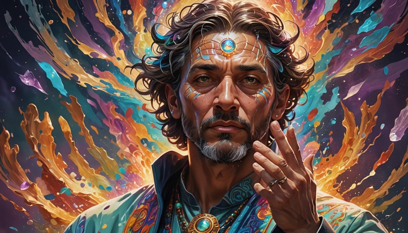 Surreal Psychic Man Displays Miraculous Abilities - AI Art