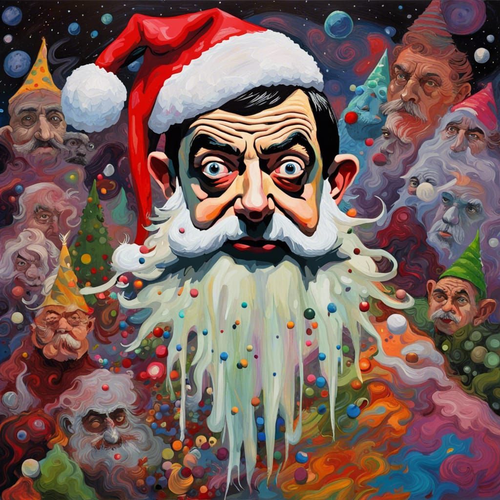 Stoned psychedelic Mr. Bean + Santa Claus outright insane scary ...