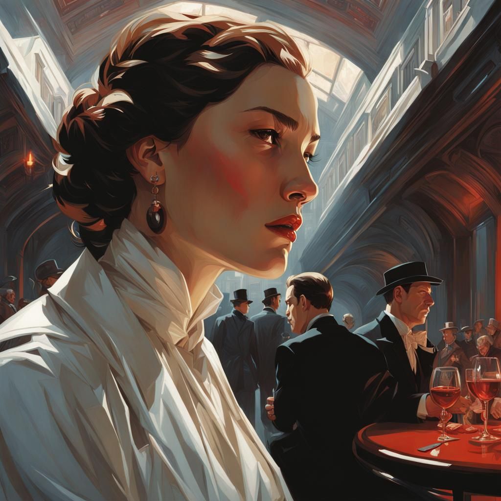 Classy lady at the bar - AI Generated Artwork - NightCafe Creator