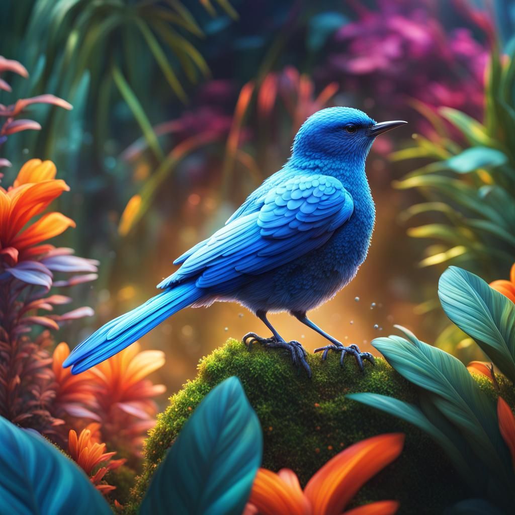 Crystal Bluebird - AI Generated Artwork - NightCafe Creator