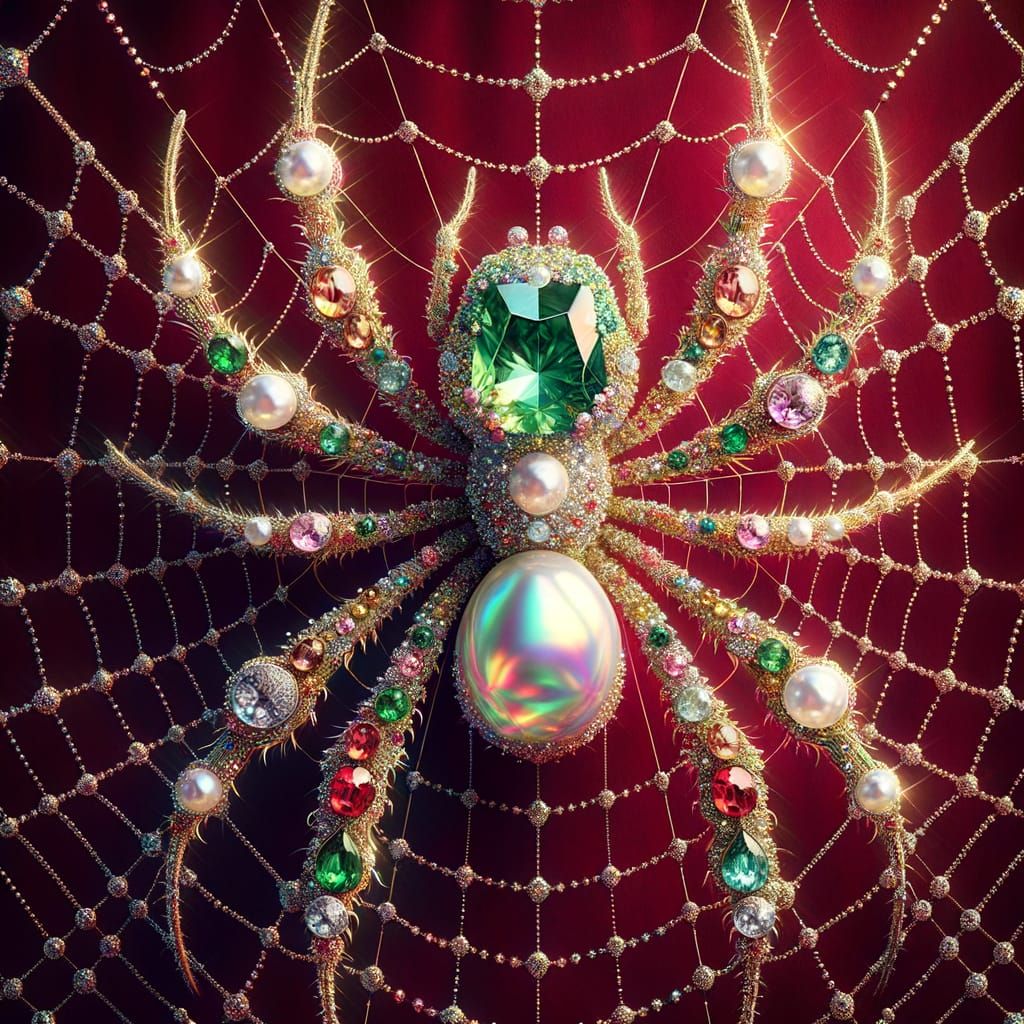 A Sparkling Jewel of a Spider - Sparkling Jewel Spider on Ve...