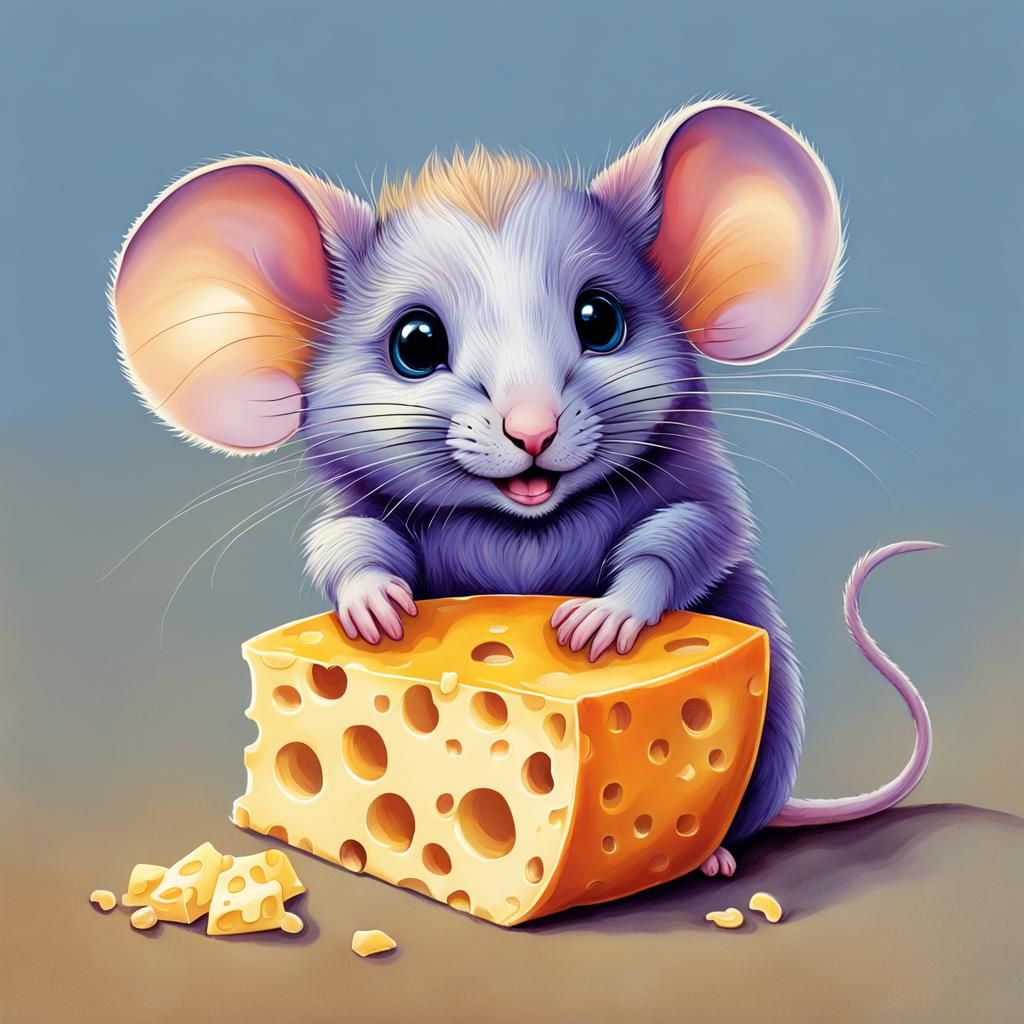 Baby mouse and cheese - AI Generated Artwork - NightCafe Creator