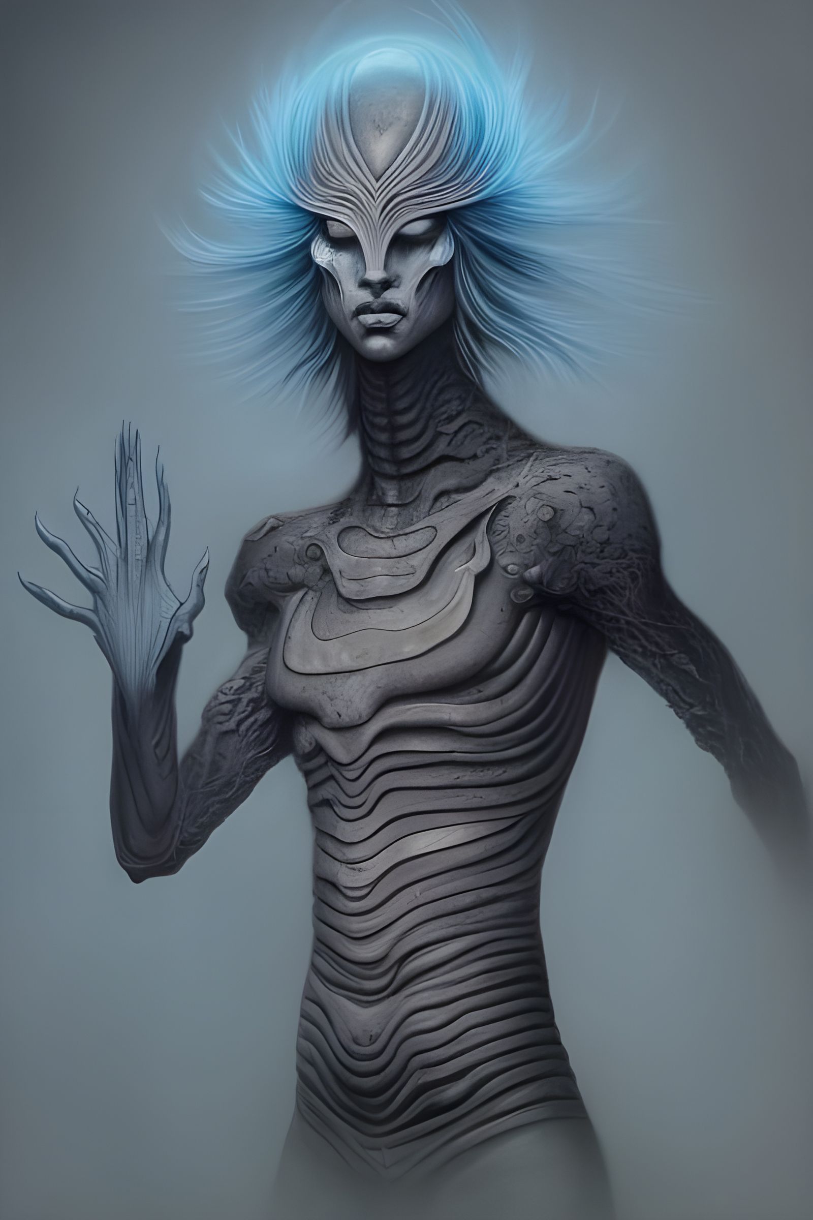Humanoid shape, androgynous God - AI Generated Artwork - NightCafe Creator