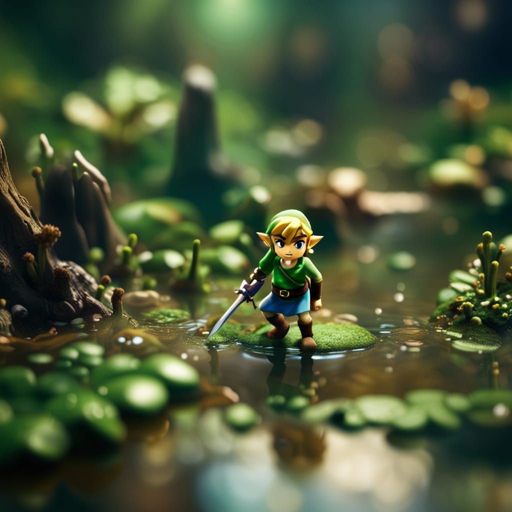 Link Fighting Through Swamp - AI Generated Artwork - NightCafe Creator
