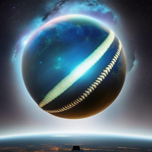 Cosmic Baseball - Homerun - AI Generated Artwork - NightCafe Creator