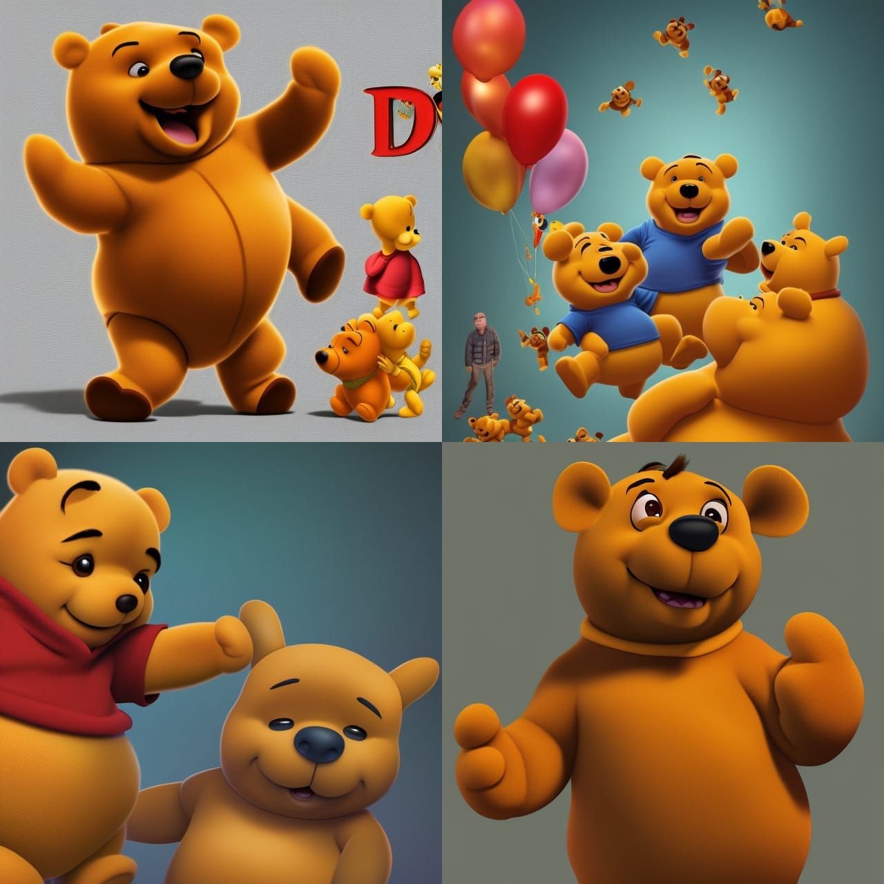 Comic Book Cover of Winnie The Poo Bear Pixar, Disney, concept art, 3d ...