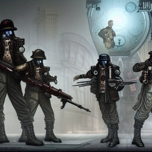 Steampunk Soldiers in World War 4 circa 2099 storm the US White House ...