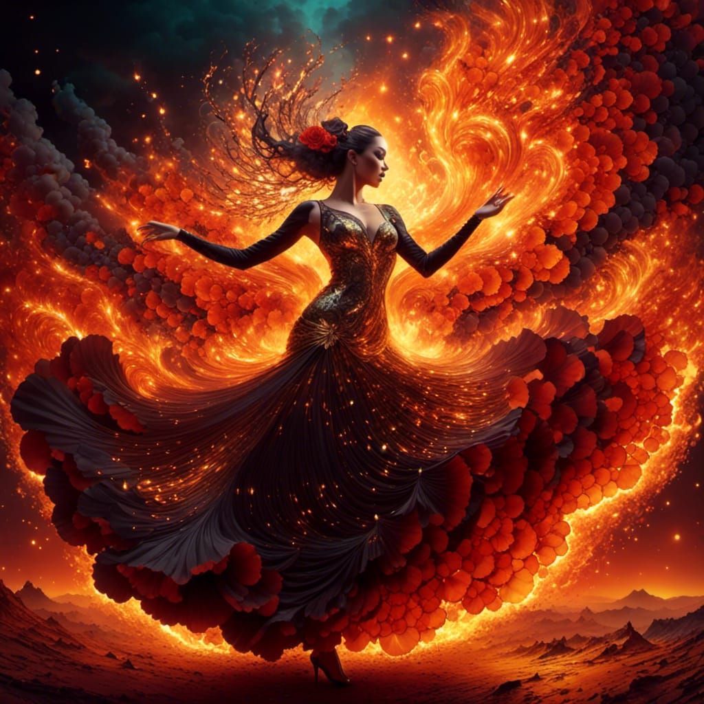 Flamenco of Fire - AI Generated Artwork - NightCafe Creator