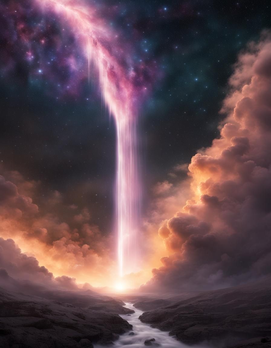 Cosmic Waterfall - AI Generated Artwork - NightCafe Creator