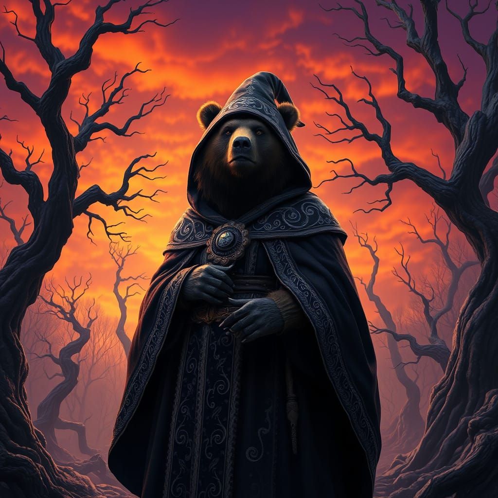 A grizzly bear wizard - Majestic Grizzly Bear Wizard Amidst ...