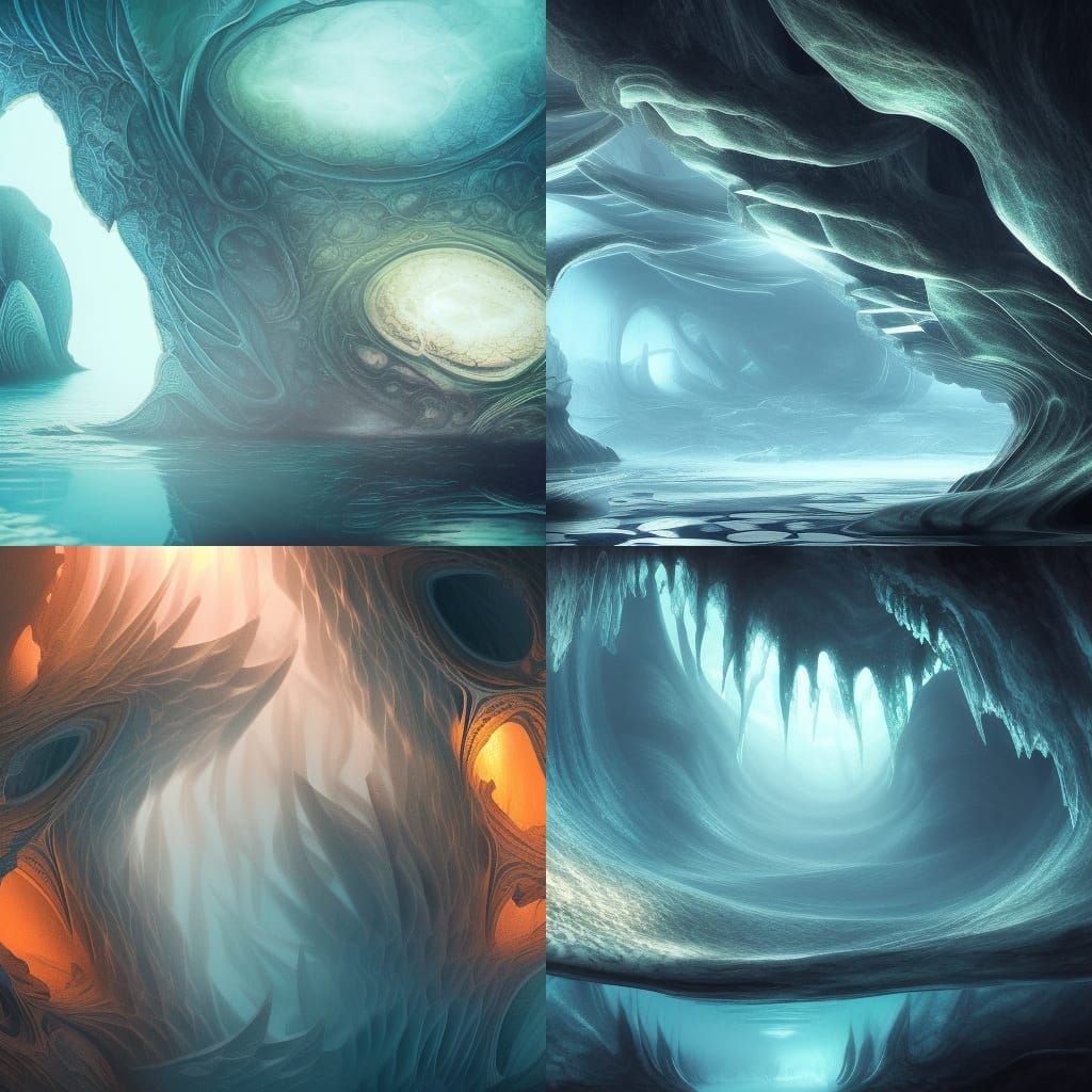 mindscape, wallpaper look, abstract, organic, fractal, underwater caves ...