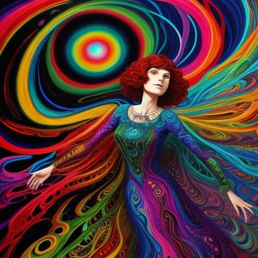 Spirit of Rapture deep color psychedelic art entangled - AI Generated ...