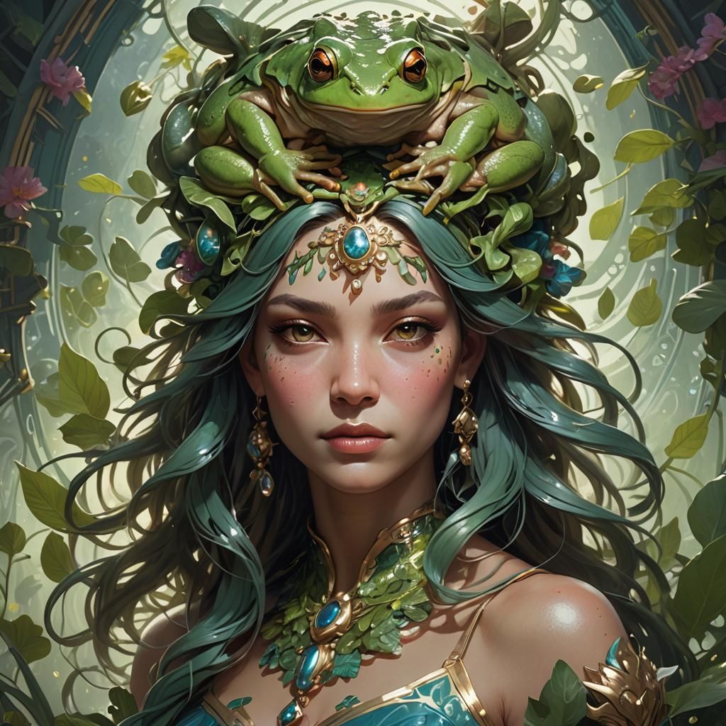 Goddess of Frogs - AI Generated Artwork - NightCafe Creator