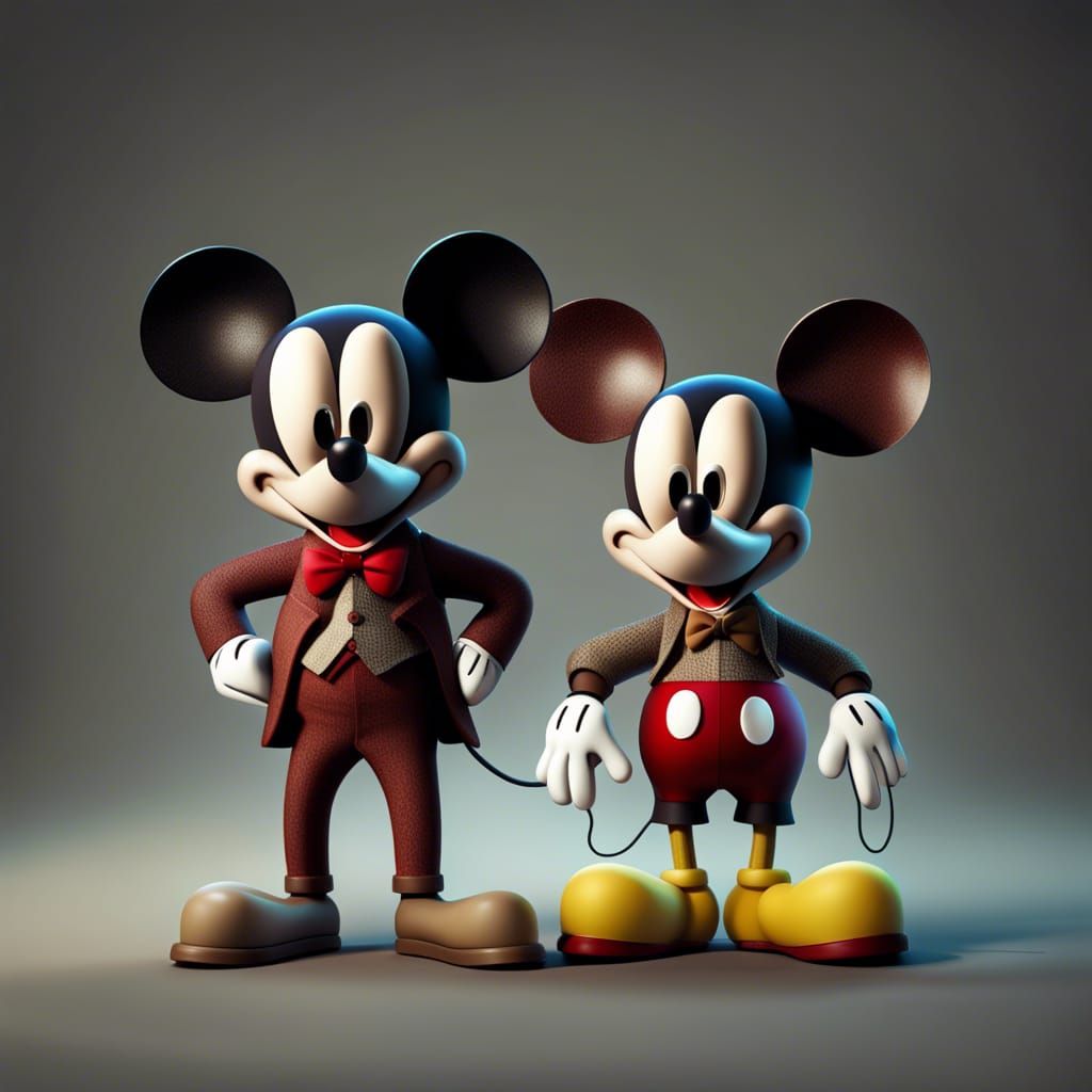 Two stupid mickey mice... - AI Generated Artwork - NightCafe Creator
