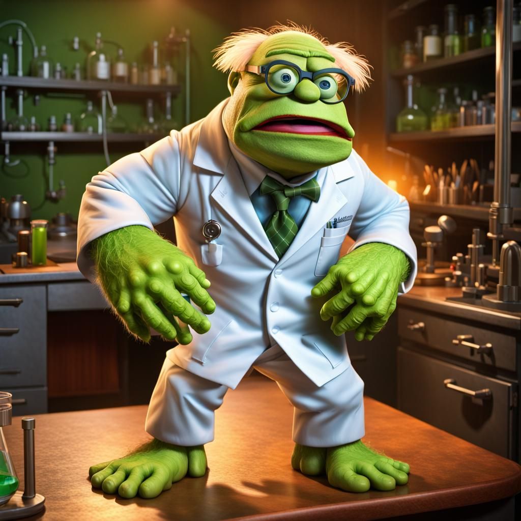Muppet Lab Mishap: Dr. Bunsen Honeydew as the Hulk - AI Generated ...