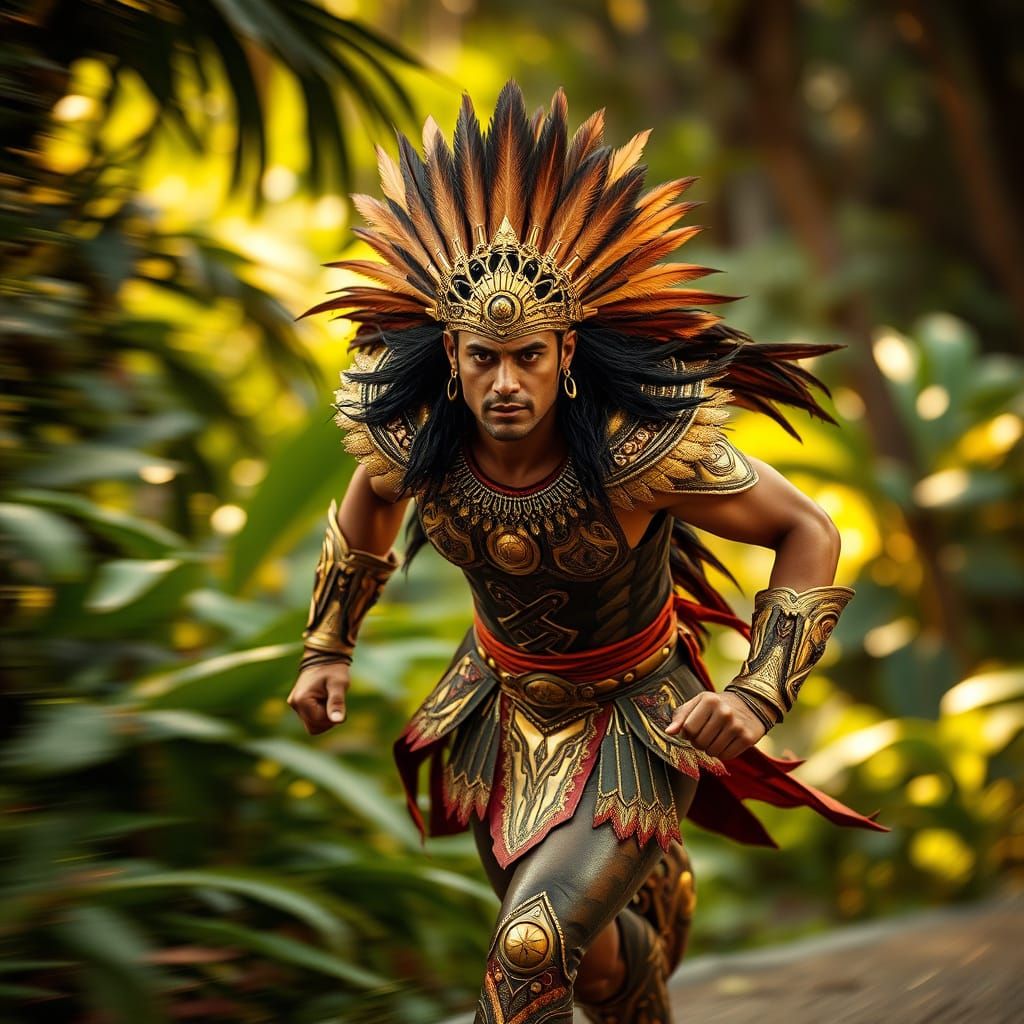 Aztec God The Flash in action - Aztec God Superhero in Actio...