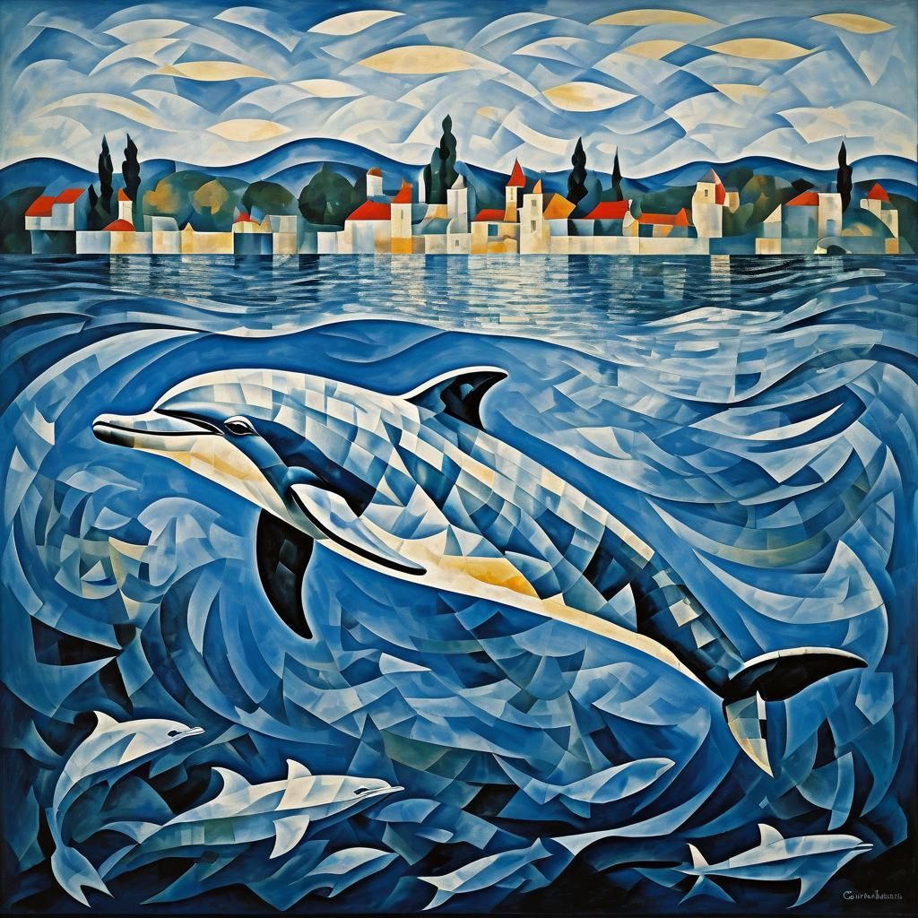 Cubism Dolphin - AI Generated Artwork - NightCafe Creator