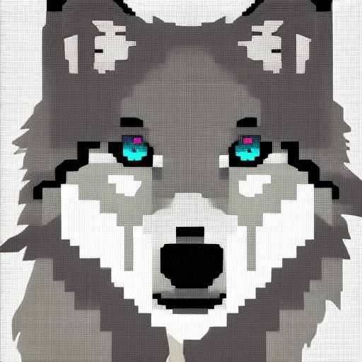 Pixelated Wolf - AI Generated Artwork - NightCafe Creator
